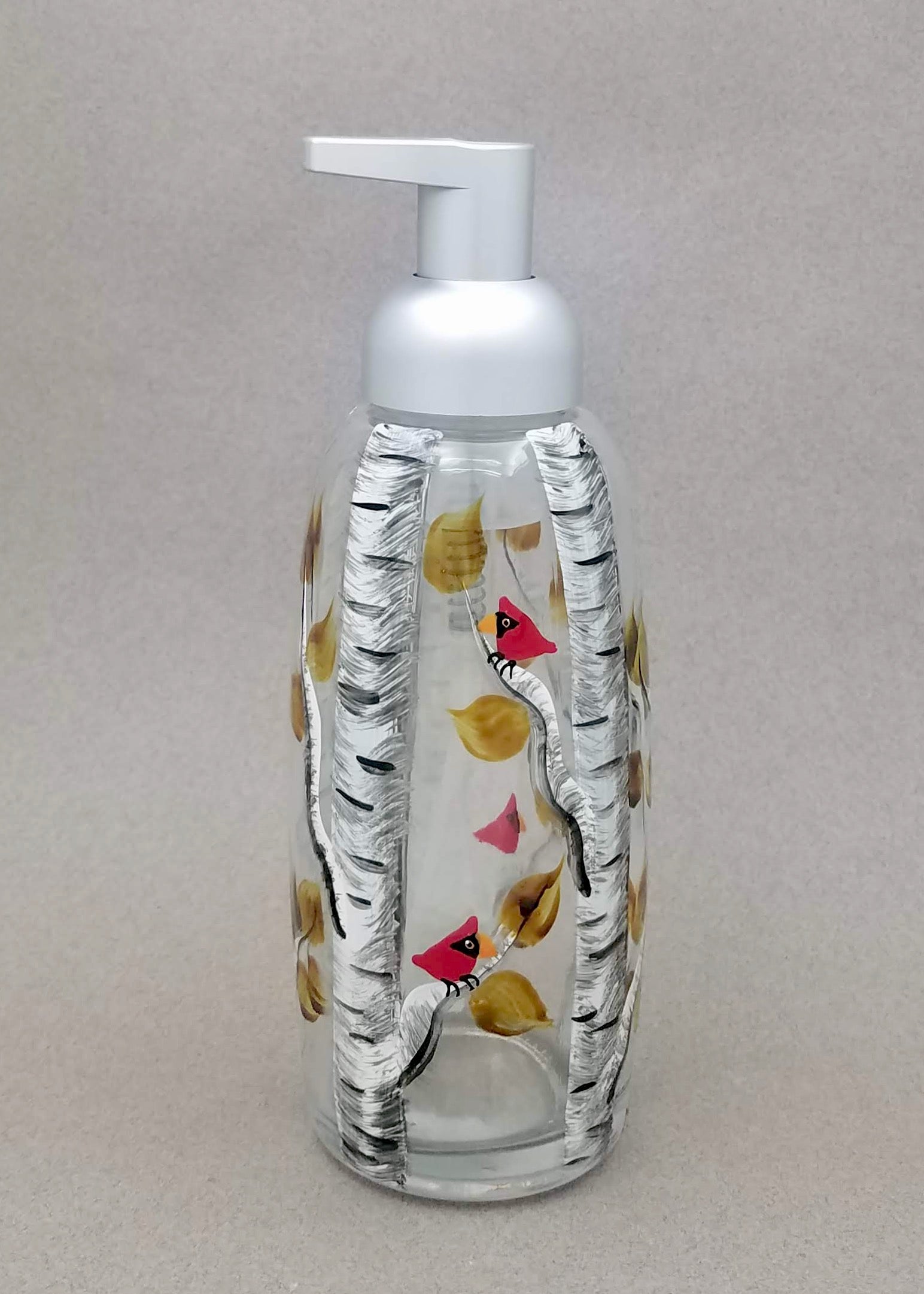 Birch Tree & Cardinal Foaming Soap Dispenser | Creations by Nella